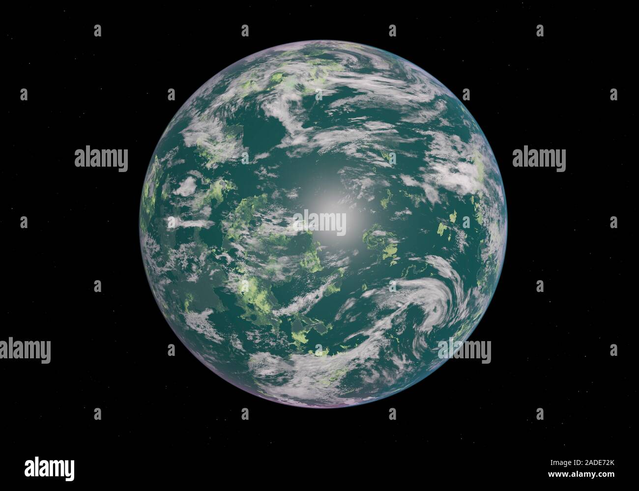 Speculative illustration of an Earth-like extrasolar planet Stock Photo ...