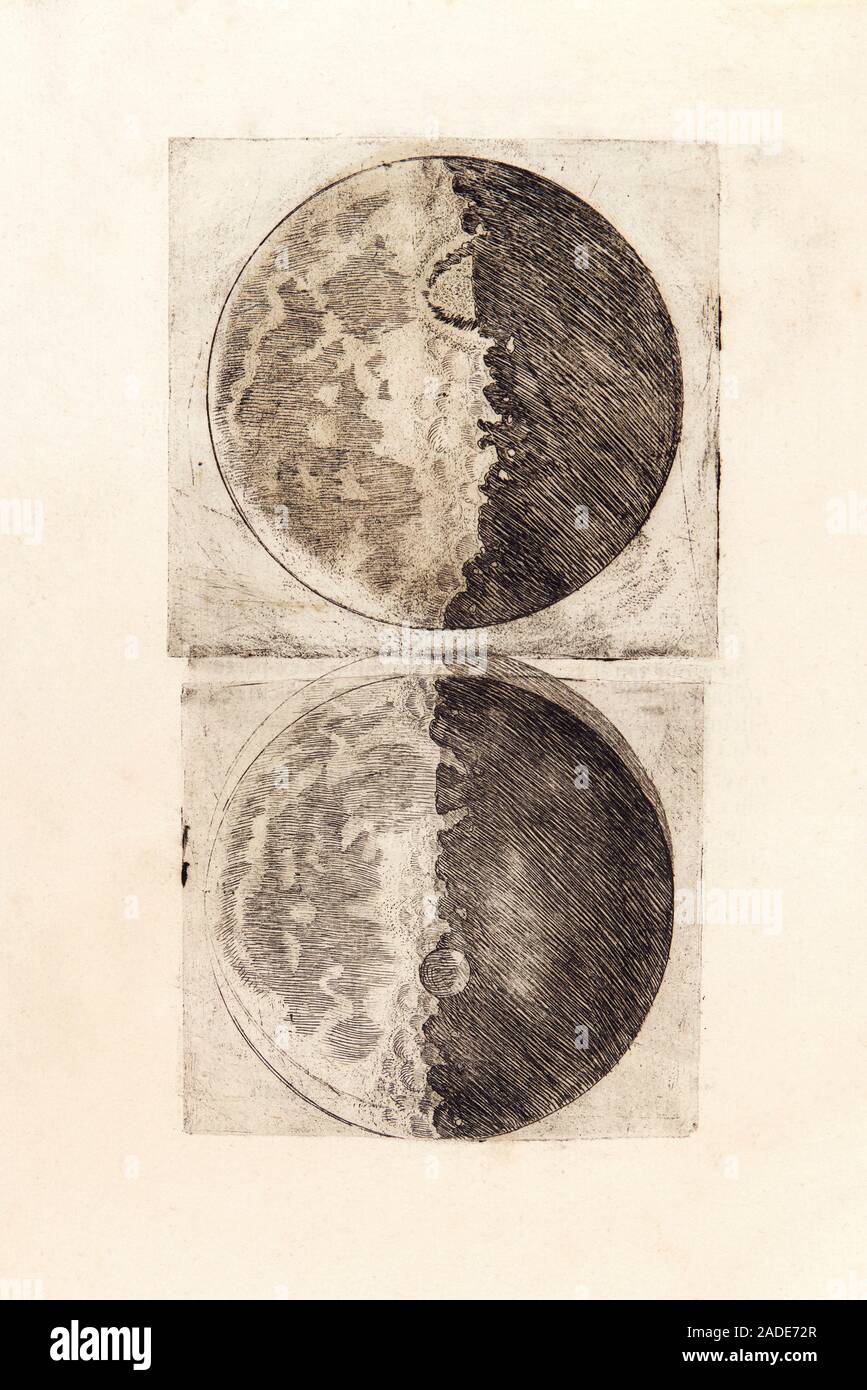 Galileo's Moon observations. Sketches of the Moon made by the Italian ...