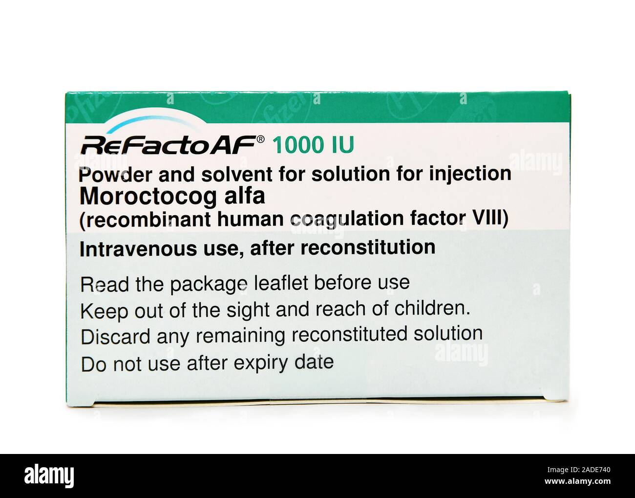 Moroctocog alfa (trade name ReFacto) blood clotting factor VIII concentrate, used to treat ...