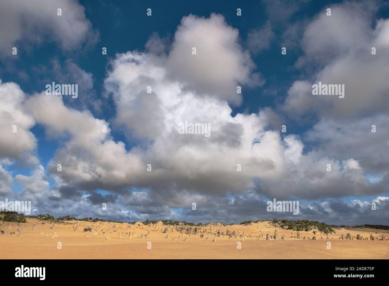 Cumulus clouds over Pinnacles Desert, Western Australia. These are ...