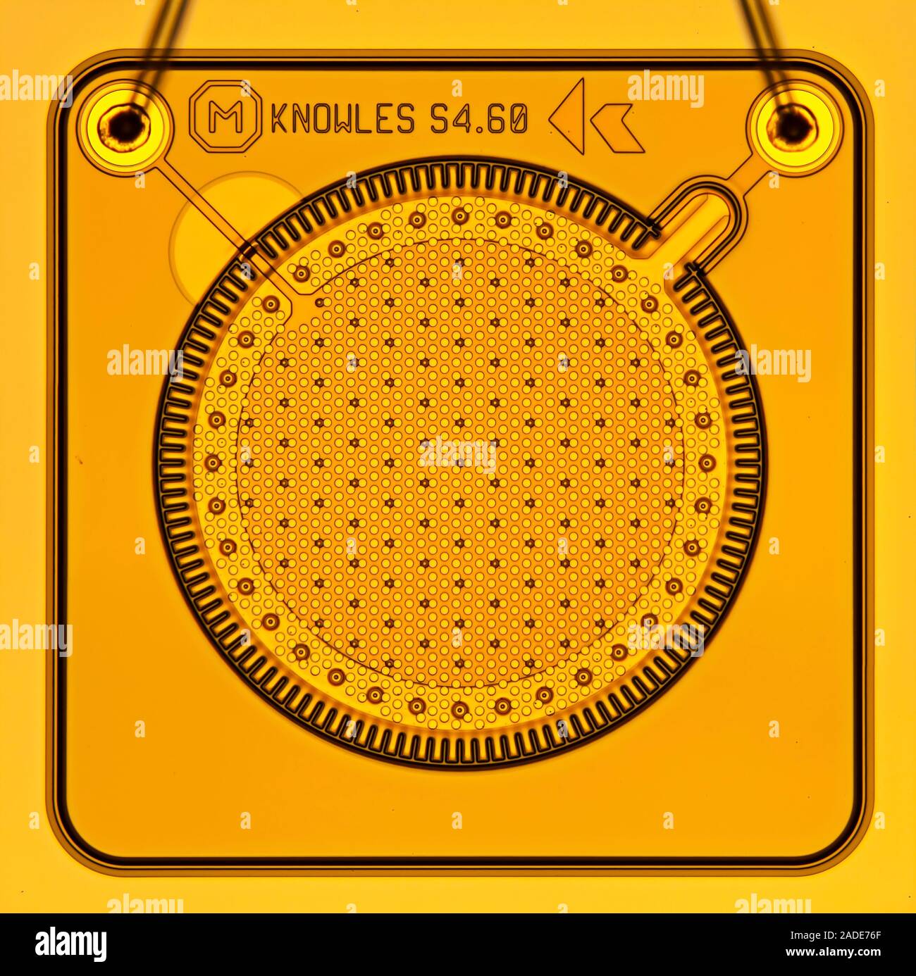 Knowles MEMS (MicroElectroMechanical System) microphone wafer. MEMS ...