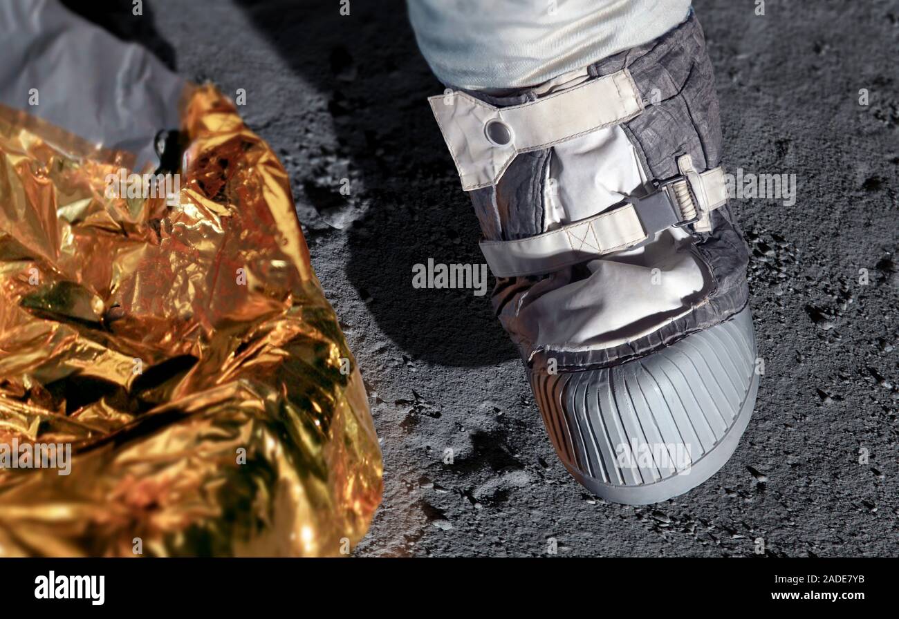 First step on the Moon,illustration. On the 21st of July 1969, on the ...