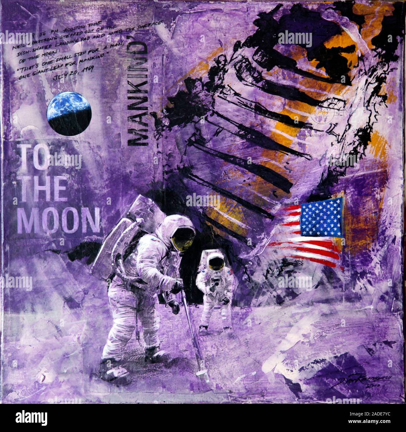 Apollo 11 lunar landing, illustration Stock Photo - Alamy
