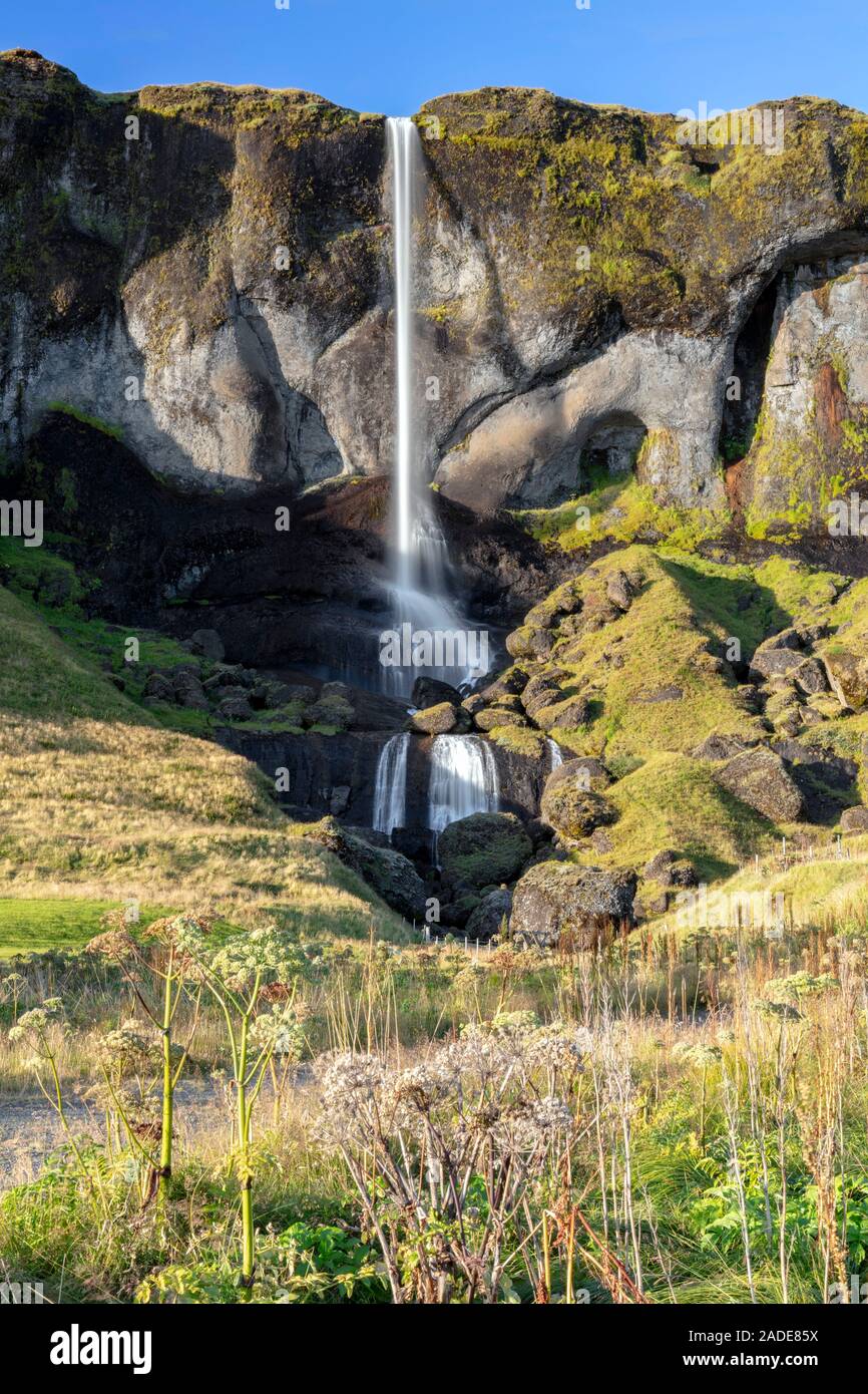 Foss a Sidu waterfall, Iceland. This waterfall, part of the Fossa river ...