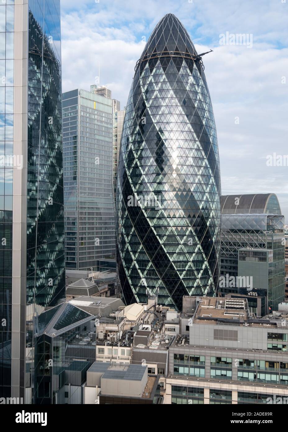Gherkin Building, 30 St Mary Axe in the City of London financial ...