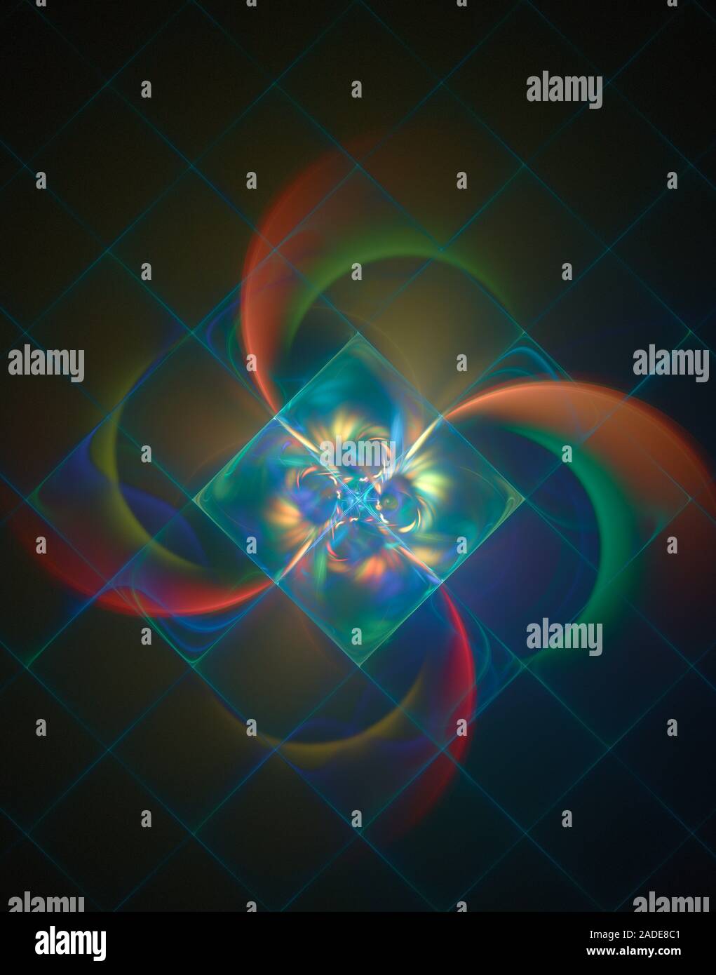 Conceptual illustration showing the atomic nucleus or quantum gravity ...