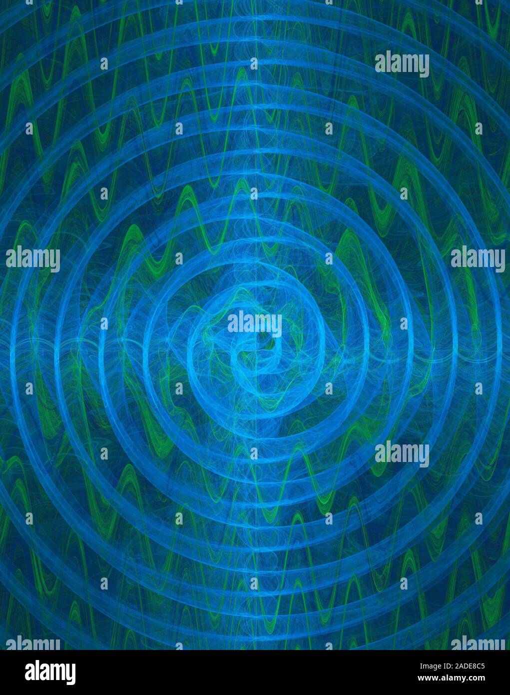 Radar screen and quantum waves abstract illustration Stock Photo - Alamy