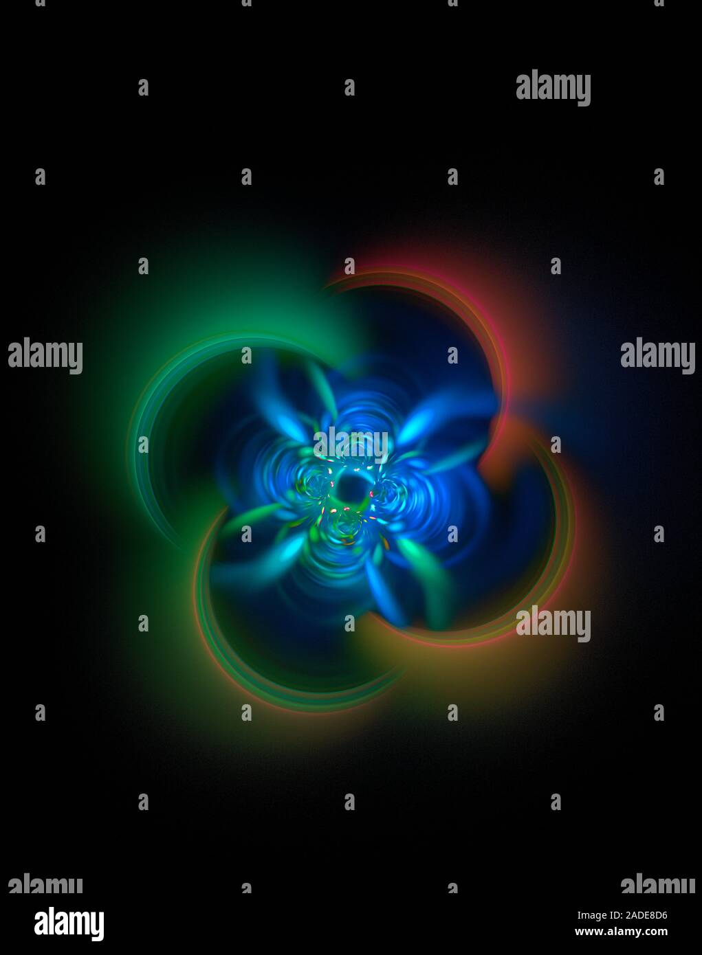 Conceptual illustration showing the atomic nucleus or quantum gravity ...