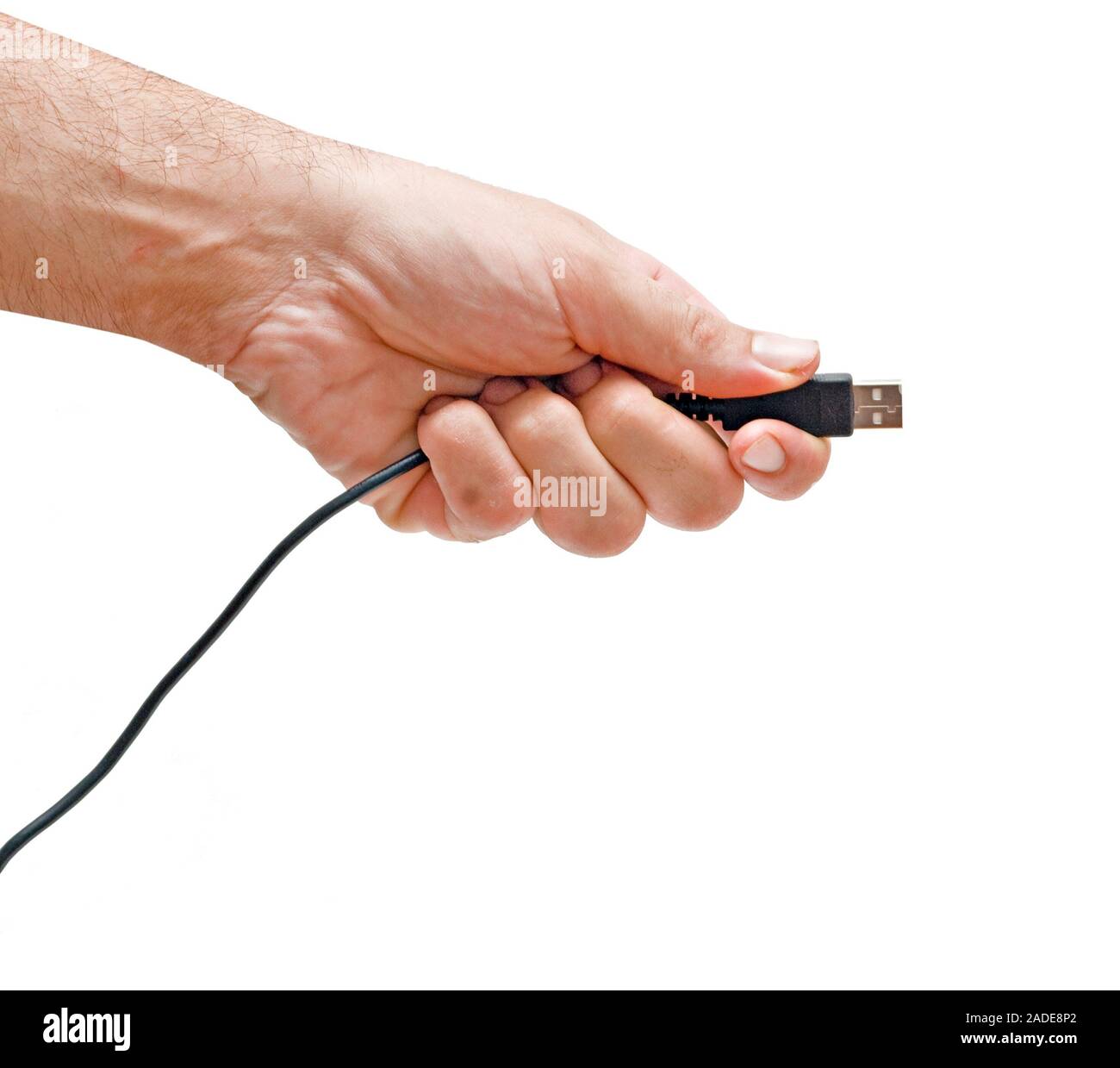 Hand with USB connector Stock Photo - Alamy