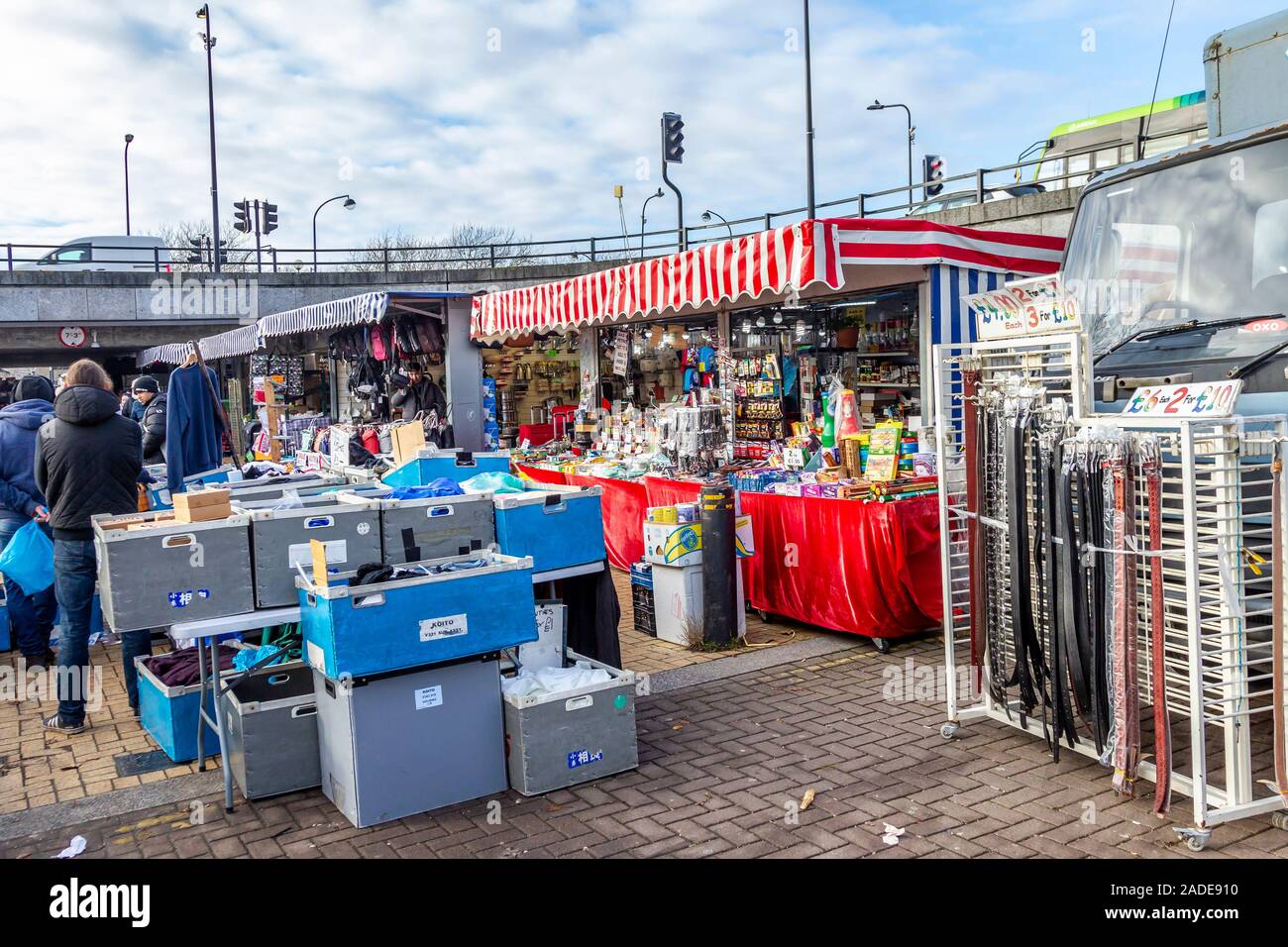 Open market. CMK, with Midsummer Boulevard (Blvd) running overhead, Centre Milton Keynes ...