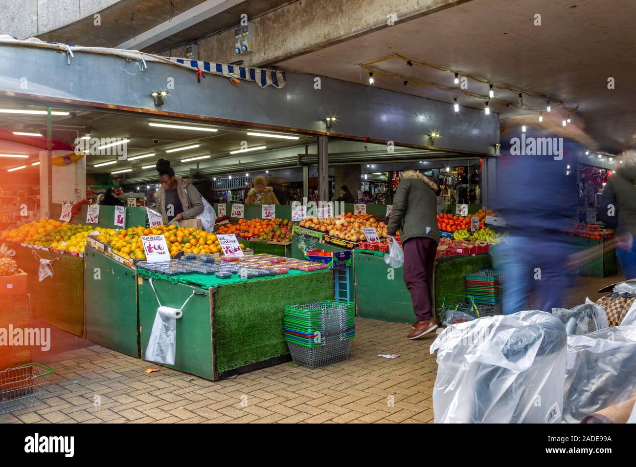 Open market. CMK, with Midsummer Boulevard (Blvd) running overhead, Centre Milton Keynes ...