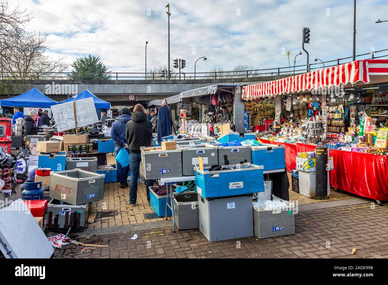 Open market. CMK, with Midsummer Boulevard (Blvd) running overhead, Centre Milton Keynes ...