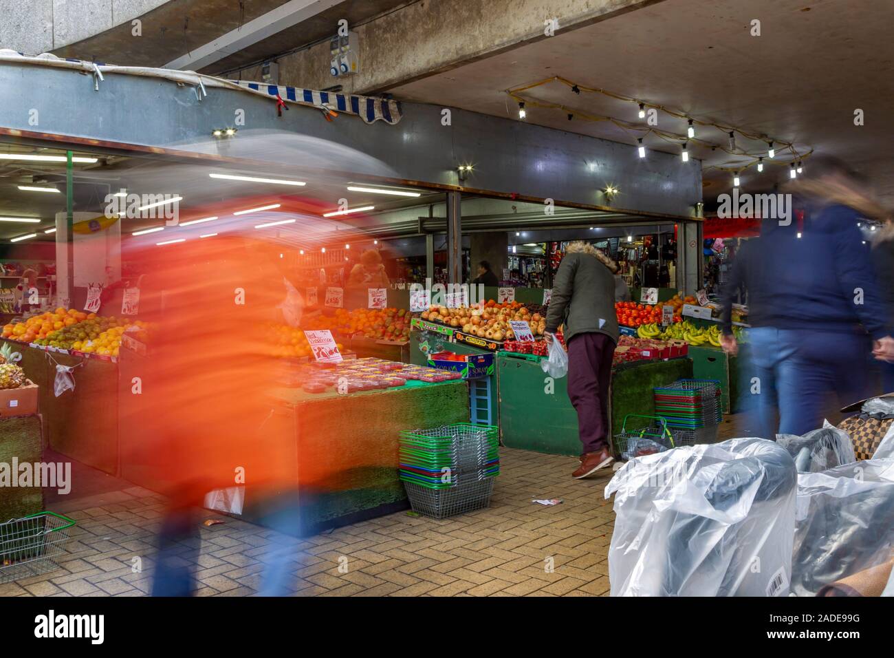 Open market. CMK, with Midsummer Boulevard (Blvd) running overhead, Centre Milton Keynes ...