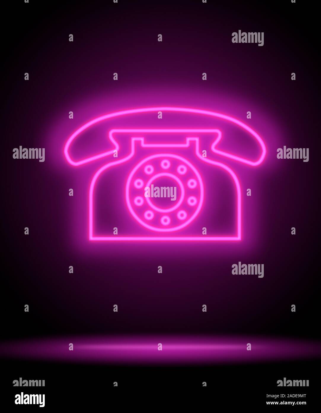 Neon telephone sign Stock Photo - Alamy