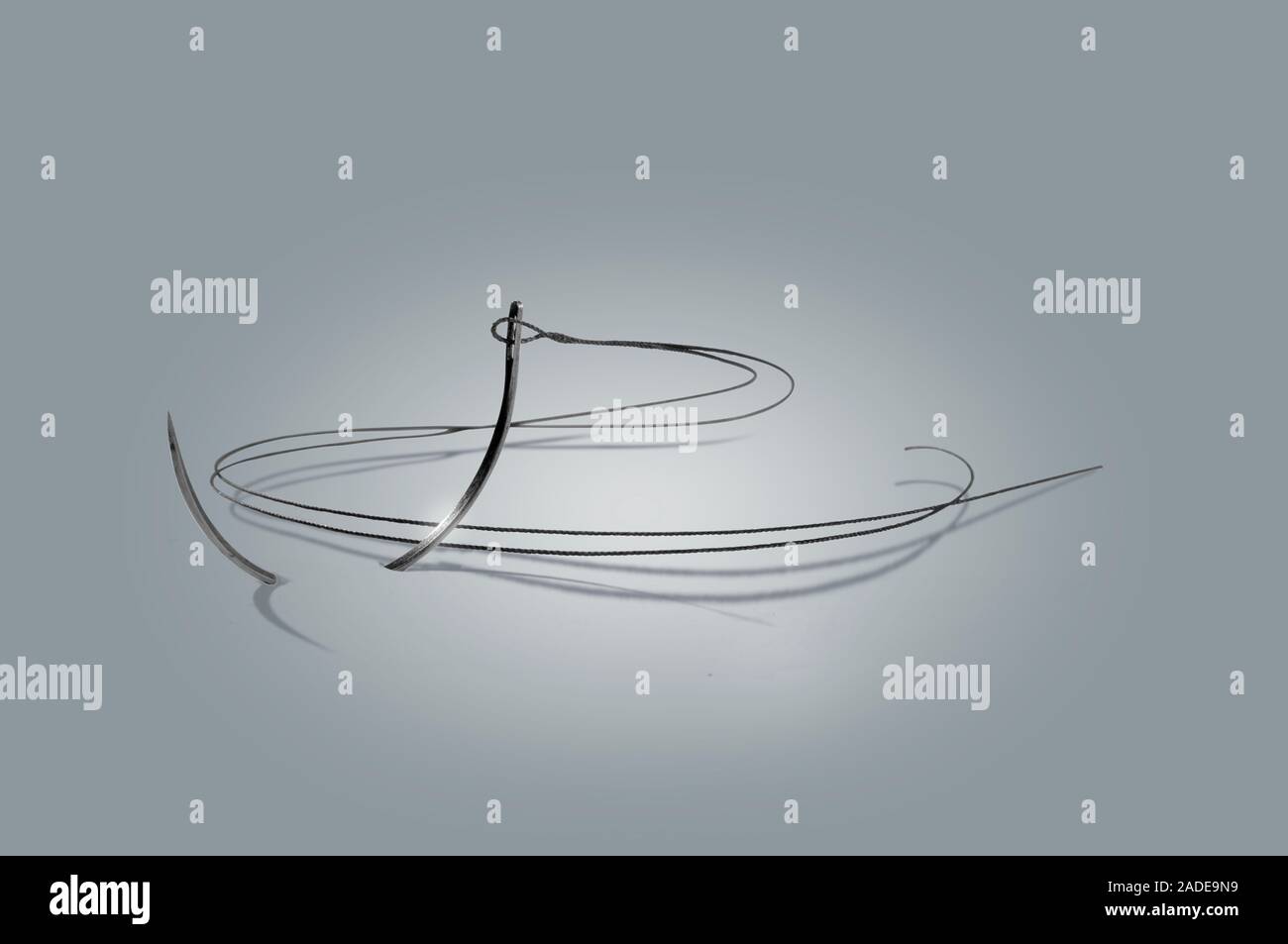 Curved needle and thread Stock Photo - Alamy
