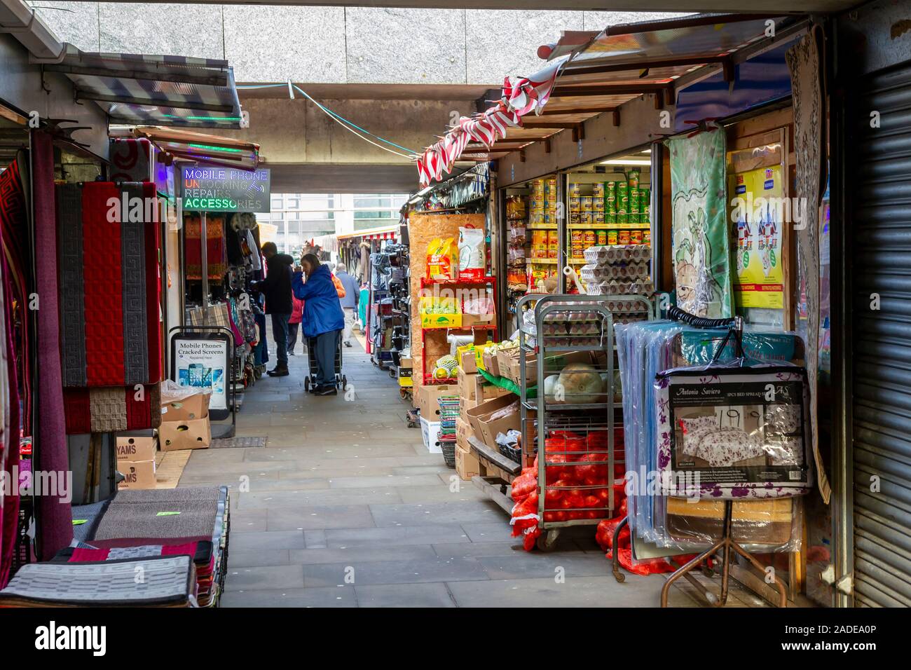 Open market. CMK, with Midsummer Boulevard (Blvd) running overhead, Centre Milton Keynes ...
