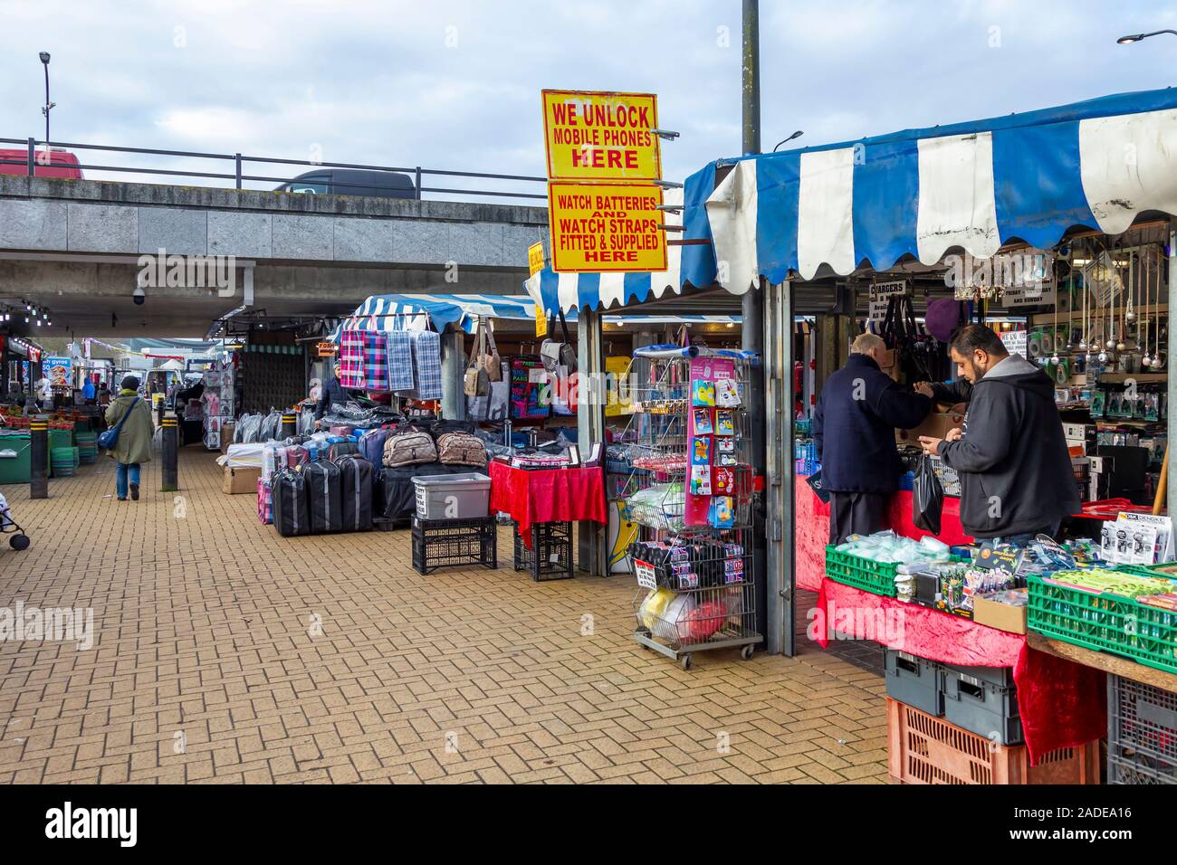 Open market. CMK, with Midsummer Boulevard (Blvd) running overhead, Centre Milton Keynes ...