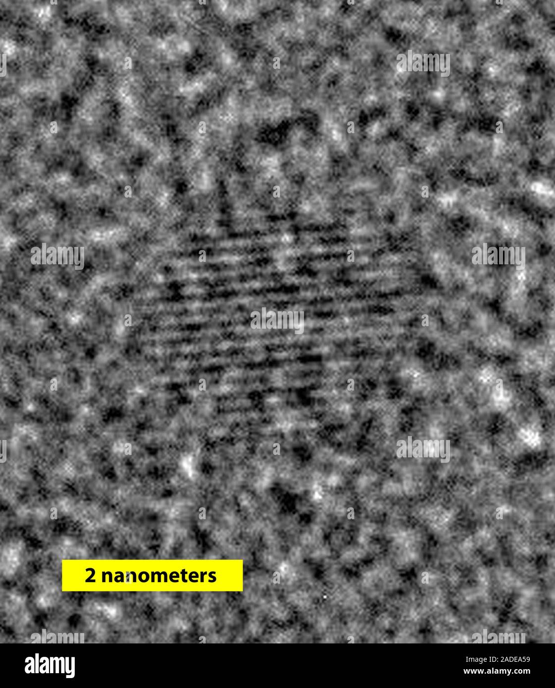 Silicon nanoparticle. Transmission electron micrograph (TEM) of a ...