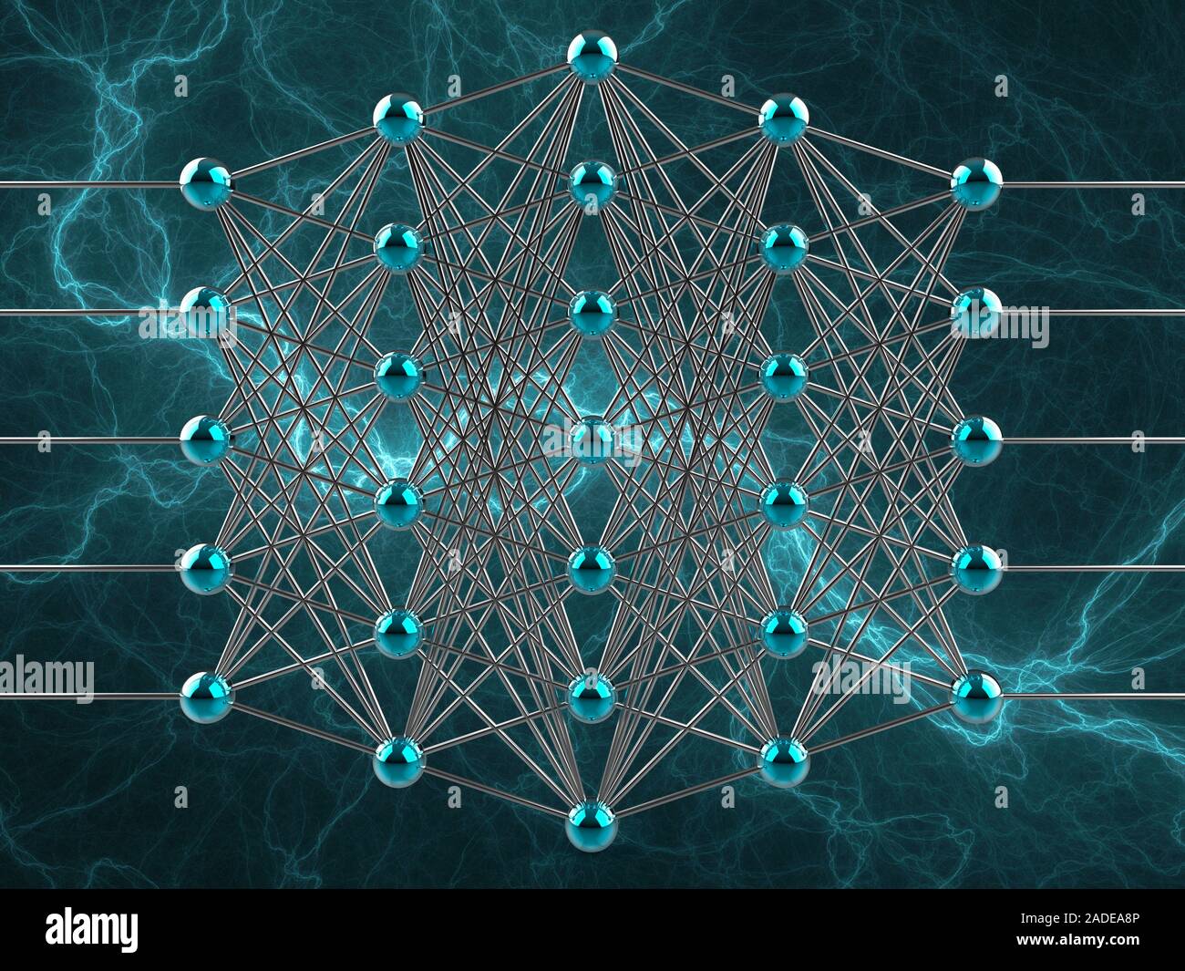 Artificial neural network, computer illustration. An artificial neural ...