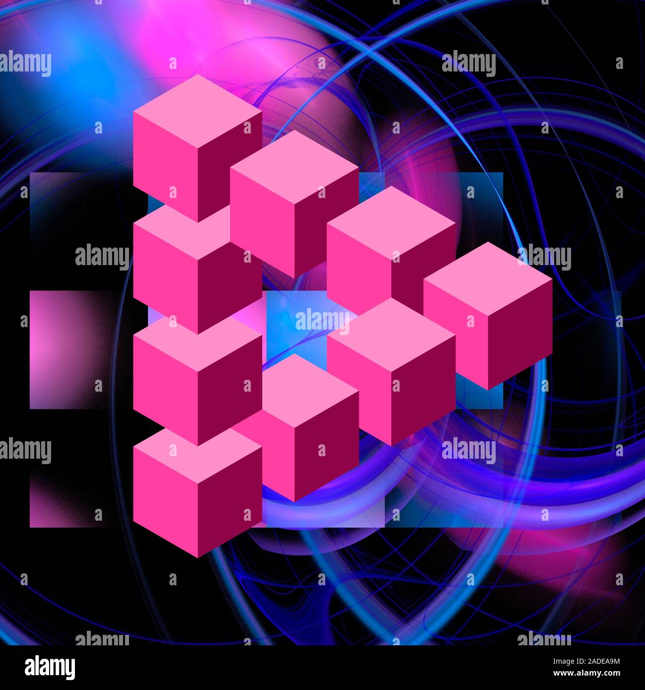 Penrose triangle optical illusion, computer illustration. Variation of ...