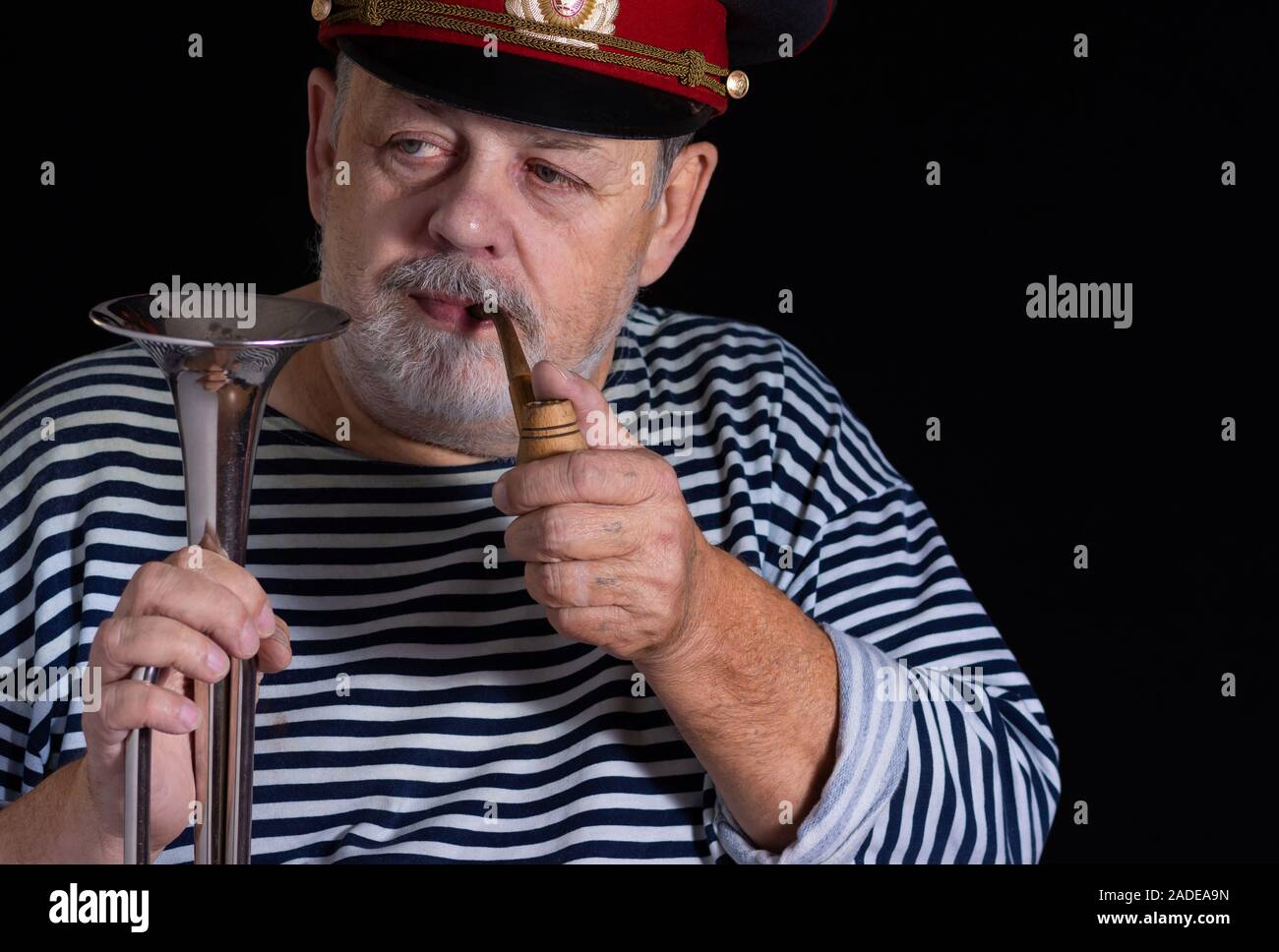 Trumpet trumpeter musician senior hi-res stock photography and images ...