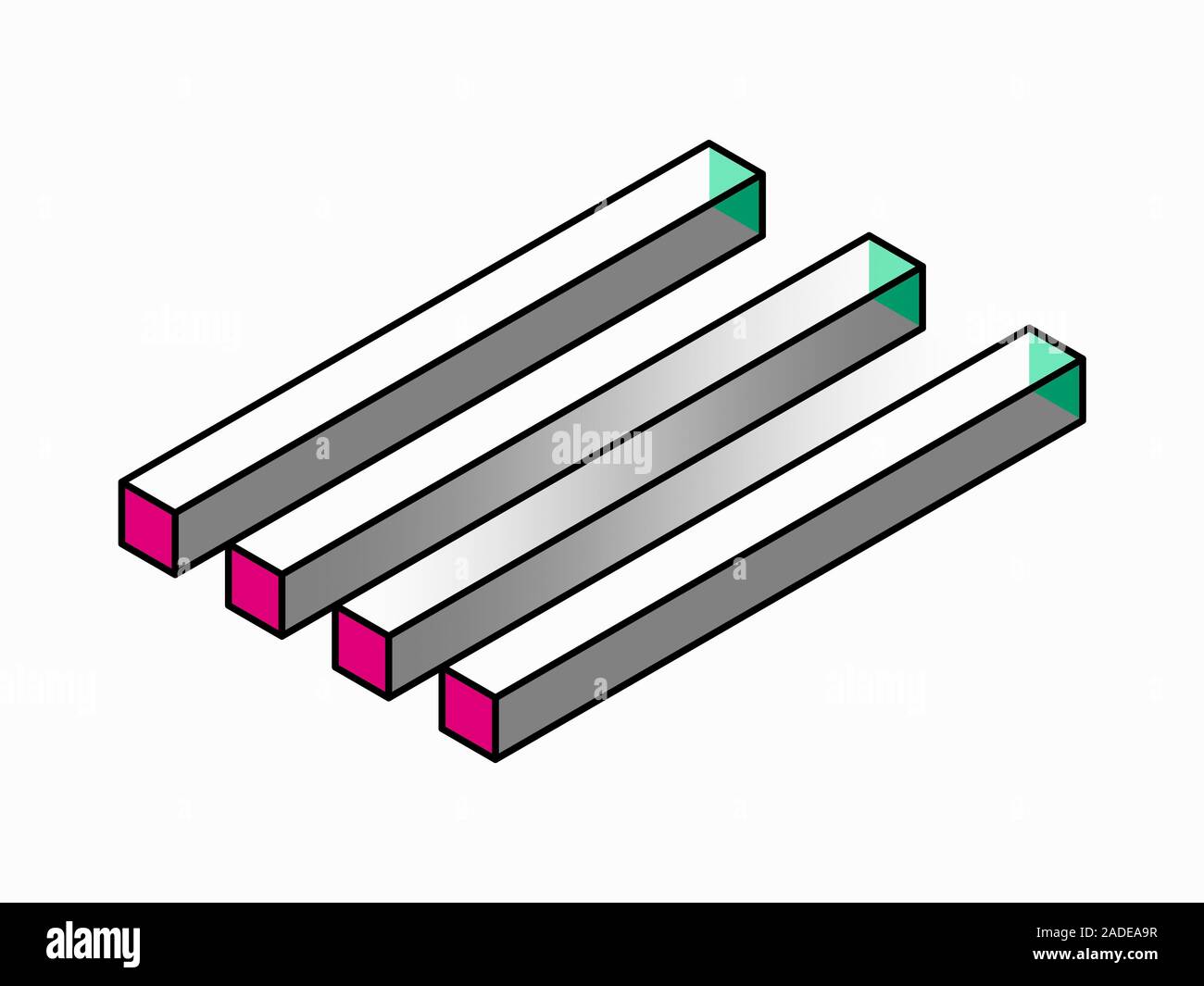Three or four bar optical illusion, computer illustration Stock Photo ...