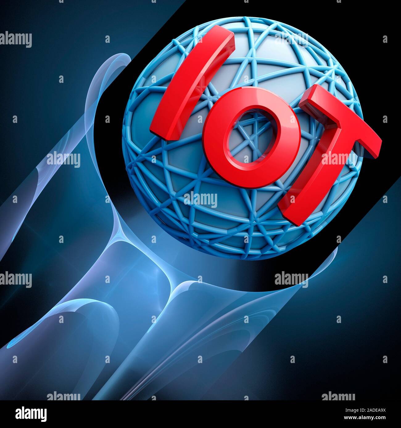 Internet of things (IoT) logo, computer illustration. The internet of ...