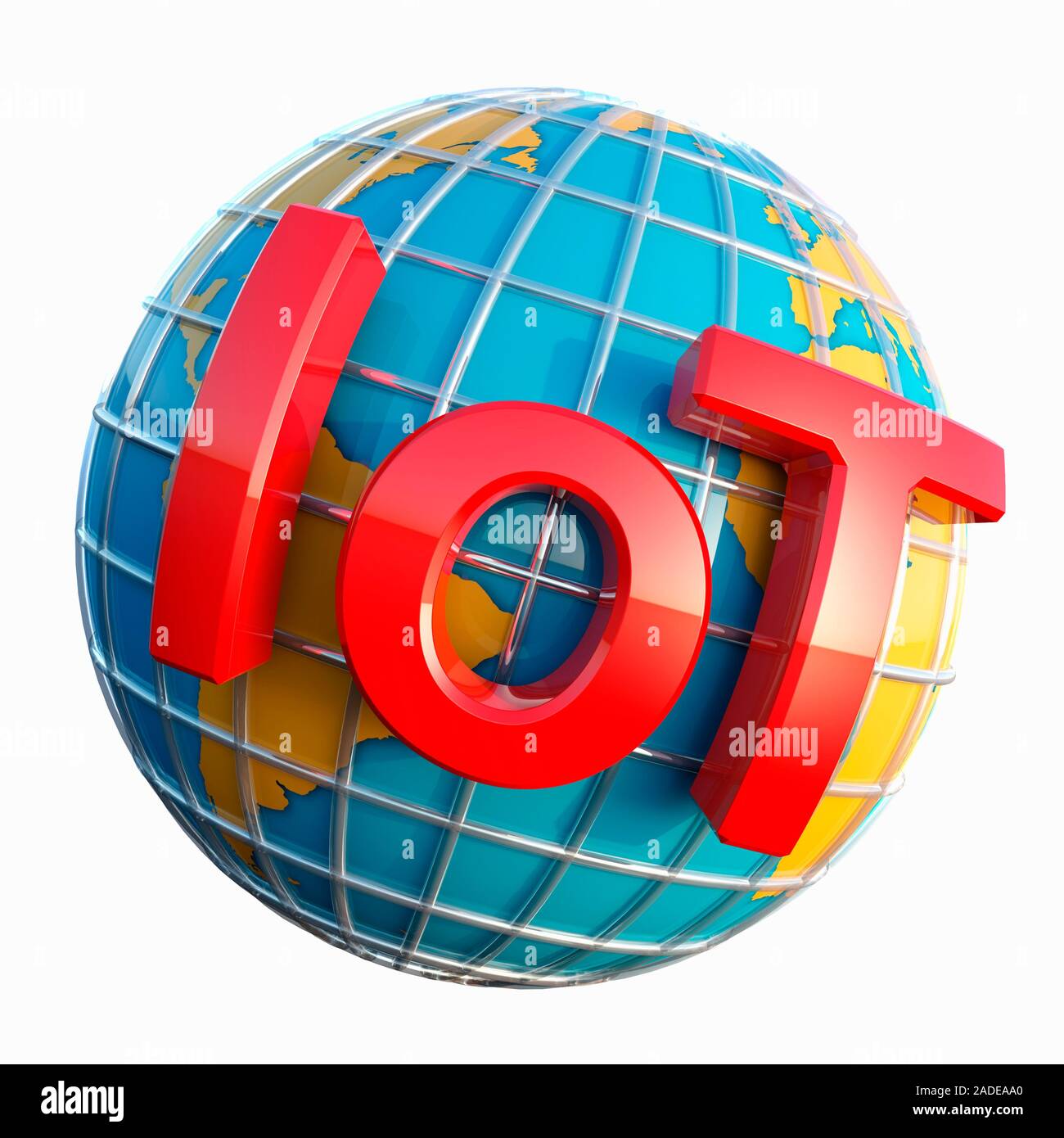 Internet of things (IoT) logo, computer illustration. The internet of ...
