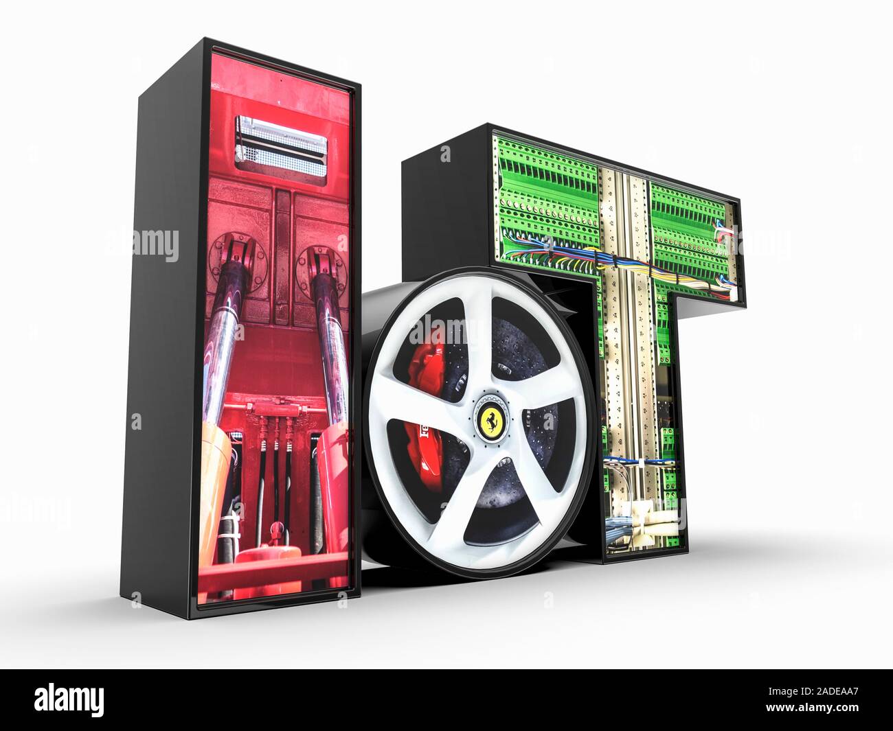 Internet of things (IoT) logo, computer illustration. The internet of ...