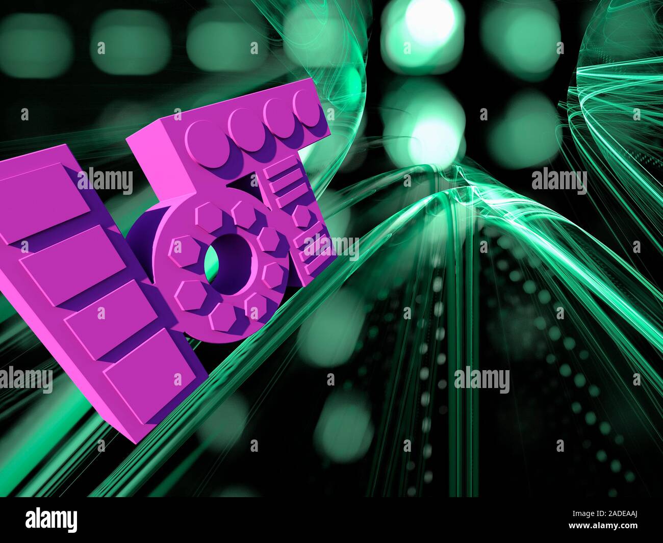 Internet of things (IoT) logo, computer illustration. The internet of ...