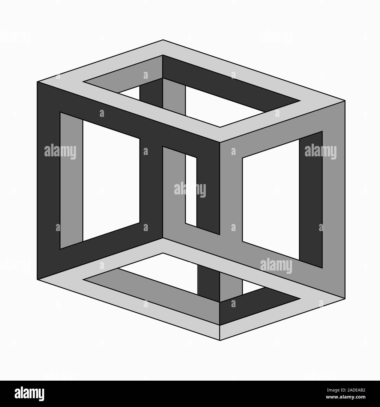 Impossible object, computer illustration. Impossible object modelled ...