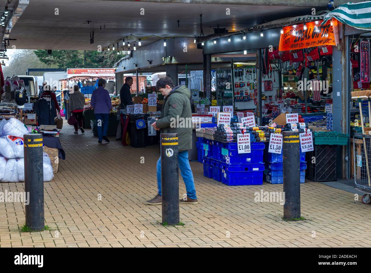 Open market. CMK, with Midsummer Boulevard (Blvd) running overhead, Centre Milton Keynes ...