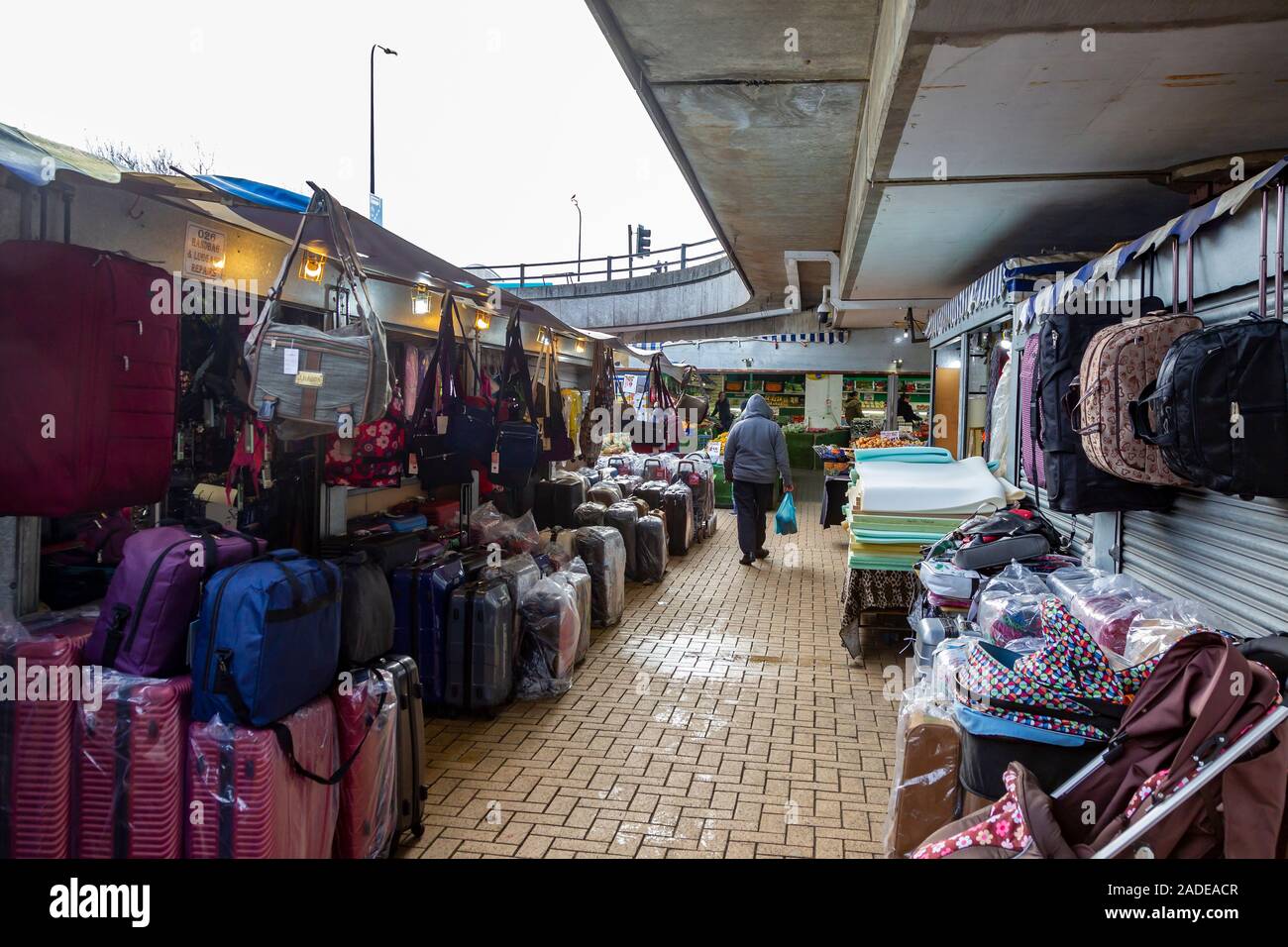 Open market. CMK, with Midsummer Boulevard (Blvd) running overhead, Centre Milton Keynes ...