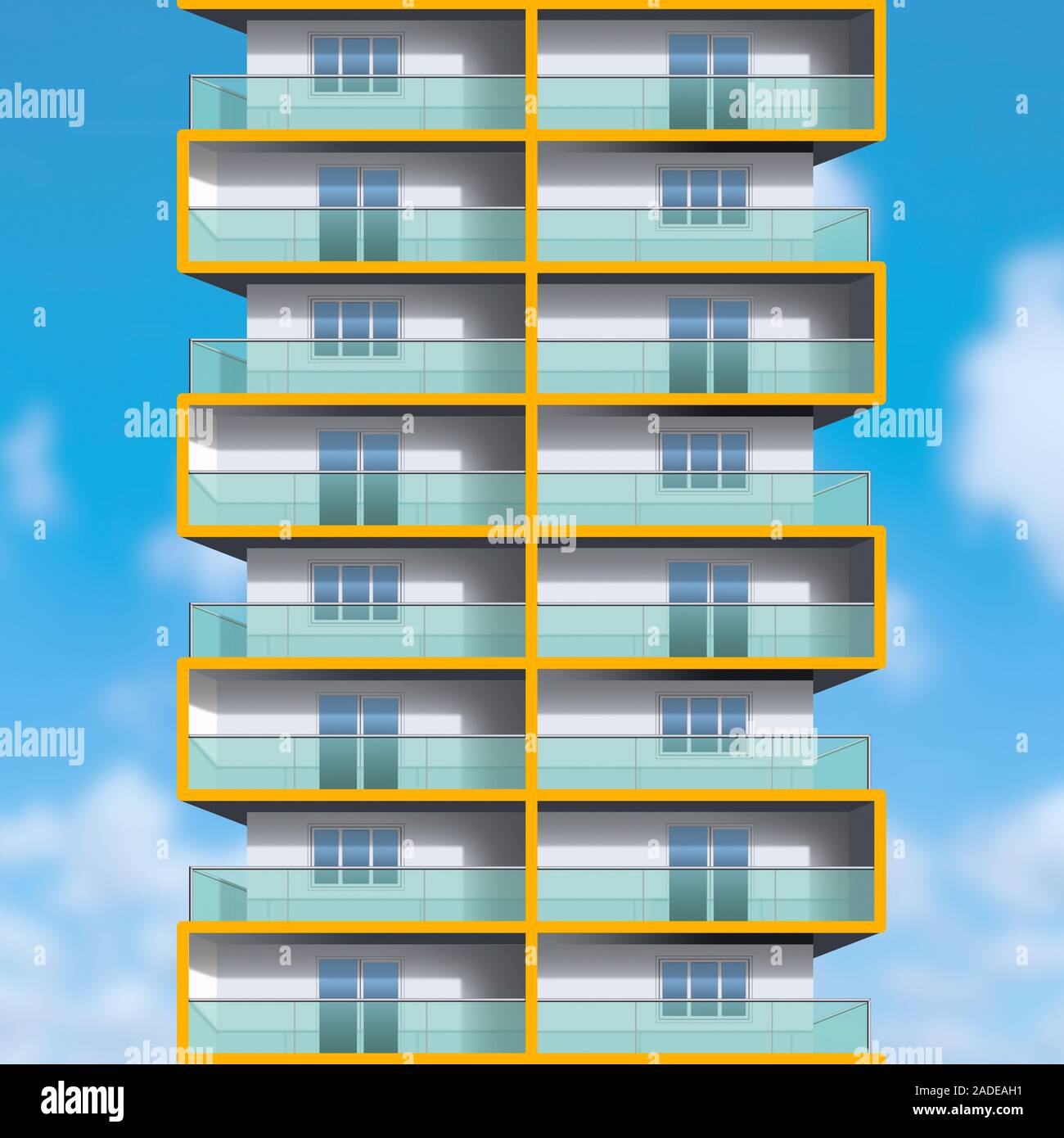 High-rise flats, illustration Stock Photo - Alamy