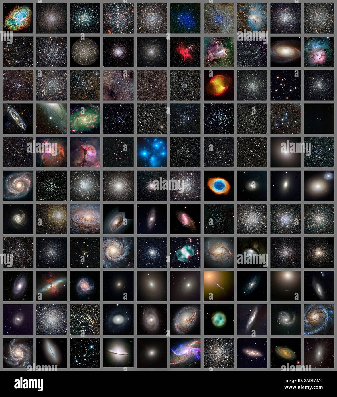 Messier objects. These 110 astronomical objects were catalogued by the French astronomer Charles ...