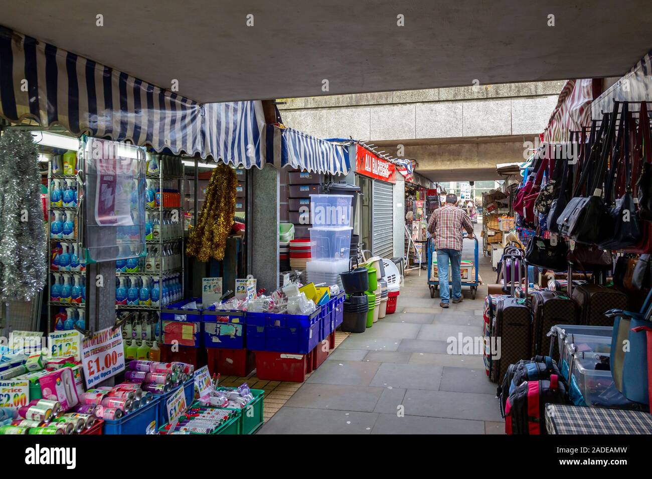 Open market. CMK, with Midsummer Boulevard (Blvd) running overhead, Centre Milton Keynes ...