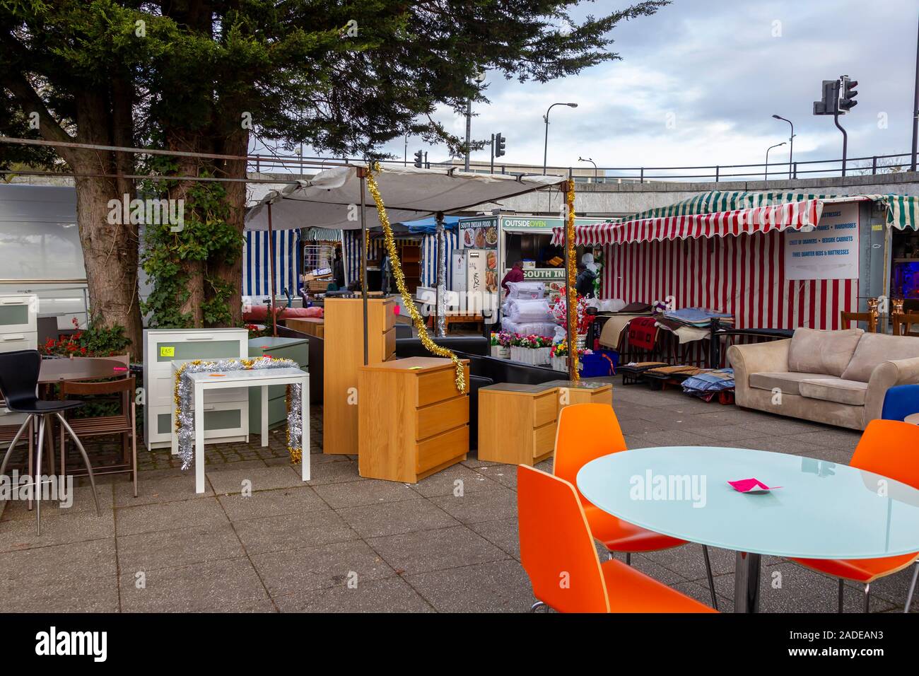 Open market. CMK, with Midsummer Boulevard (Blvd) running overhead, Centre Milton Keynes ...