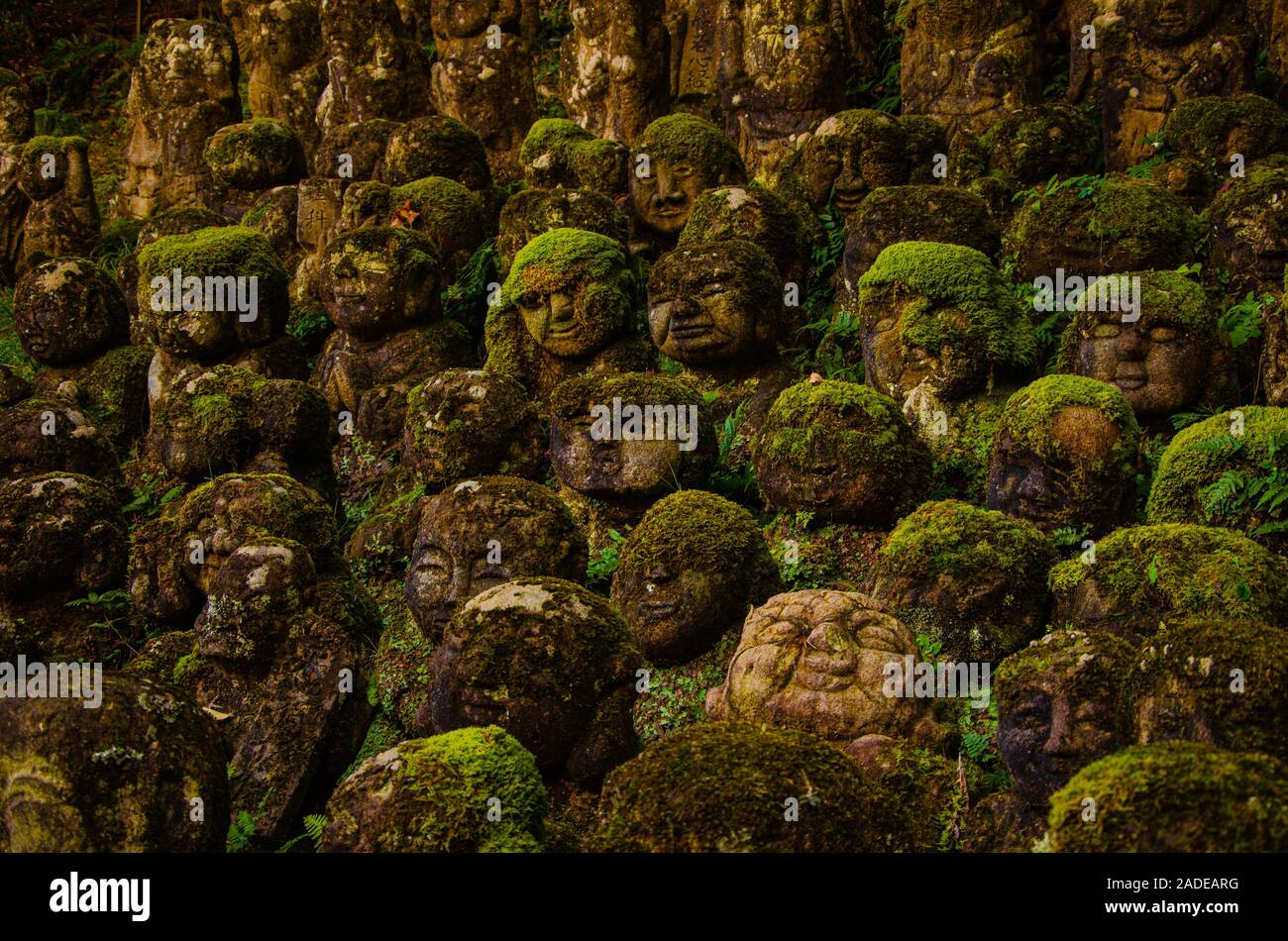 Jizo statues in Otagi Nenbutsuji Temple in Kyoto, Japan Stock Photo - Alamy