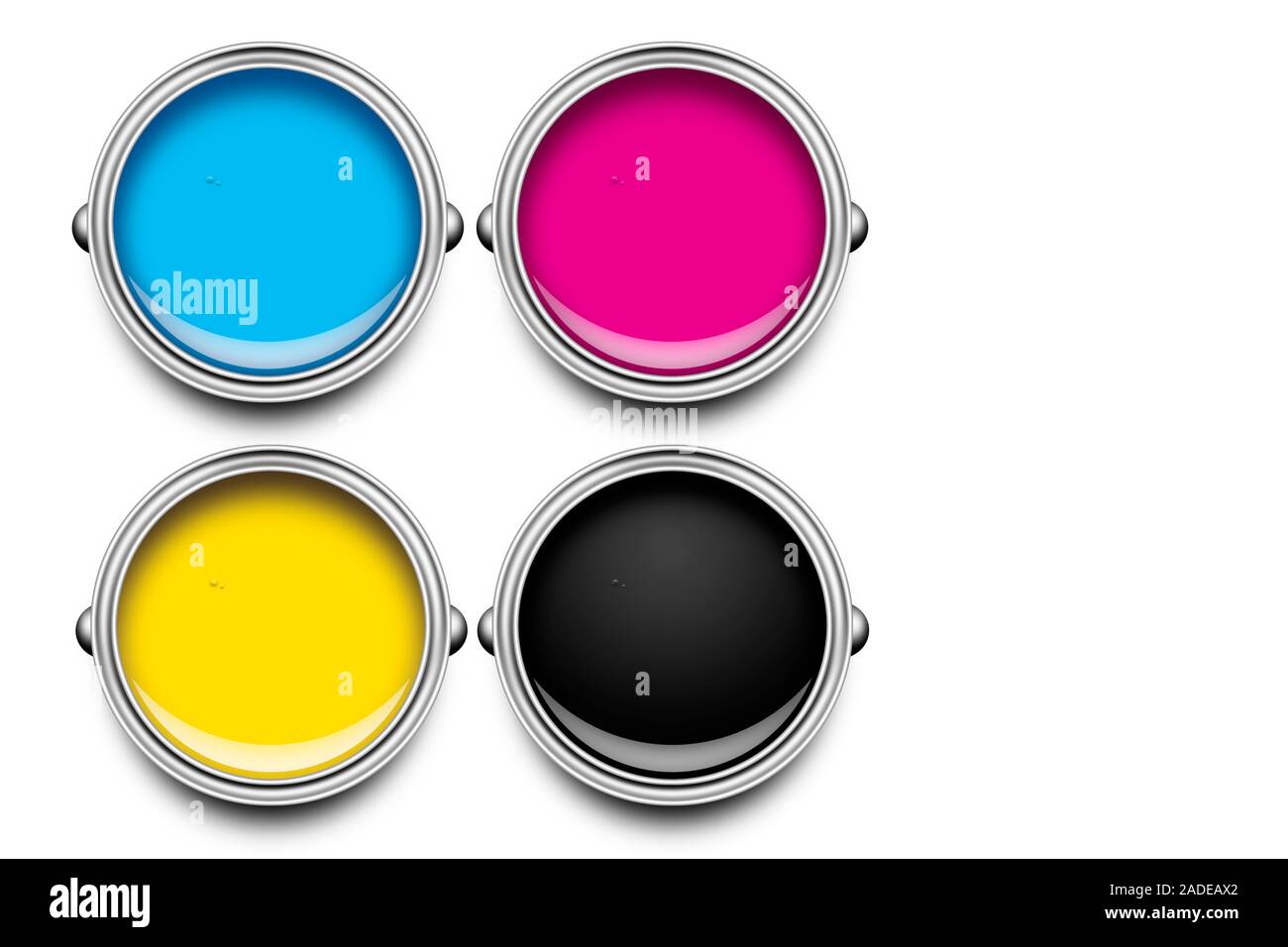 Pots of paint, illustration Stock Photo - Alamy