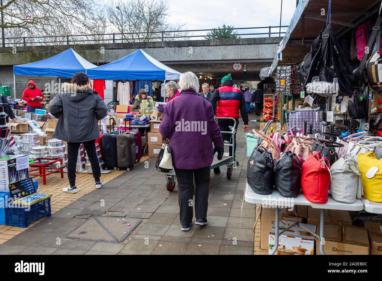 Open market. CMK, with Midsummer Boulevard (Blvd) running overhead, Centre Milton Keynes ...