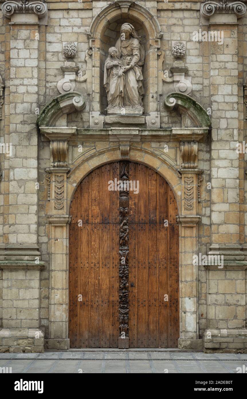 Door of medieval catholic church in Belgium Stock Photo - Alamy