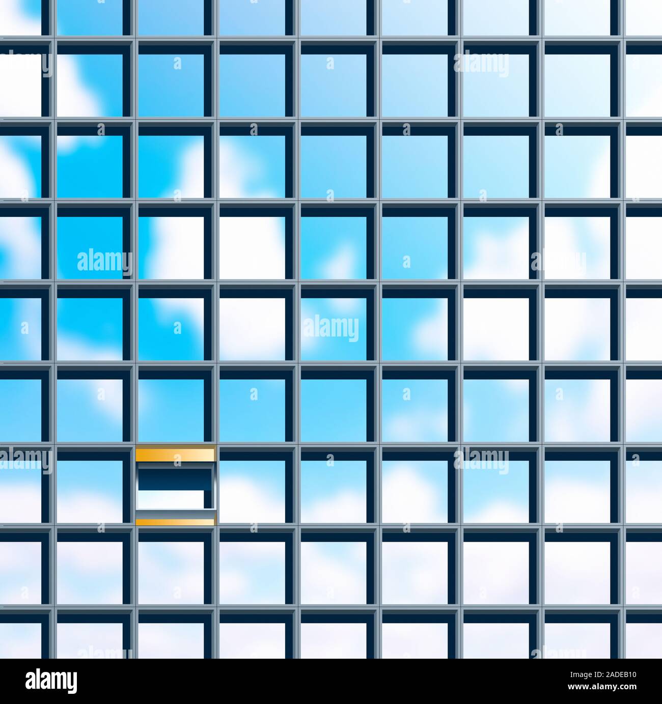 Single open window in tower block, illustration Stock Photo - Alamy