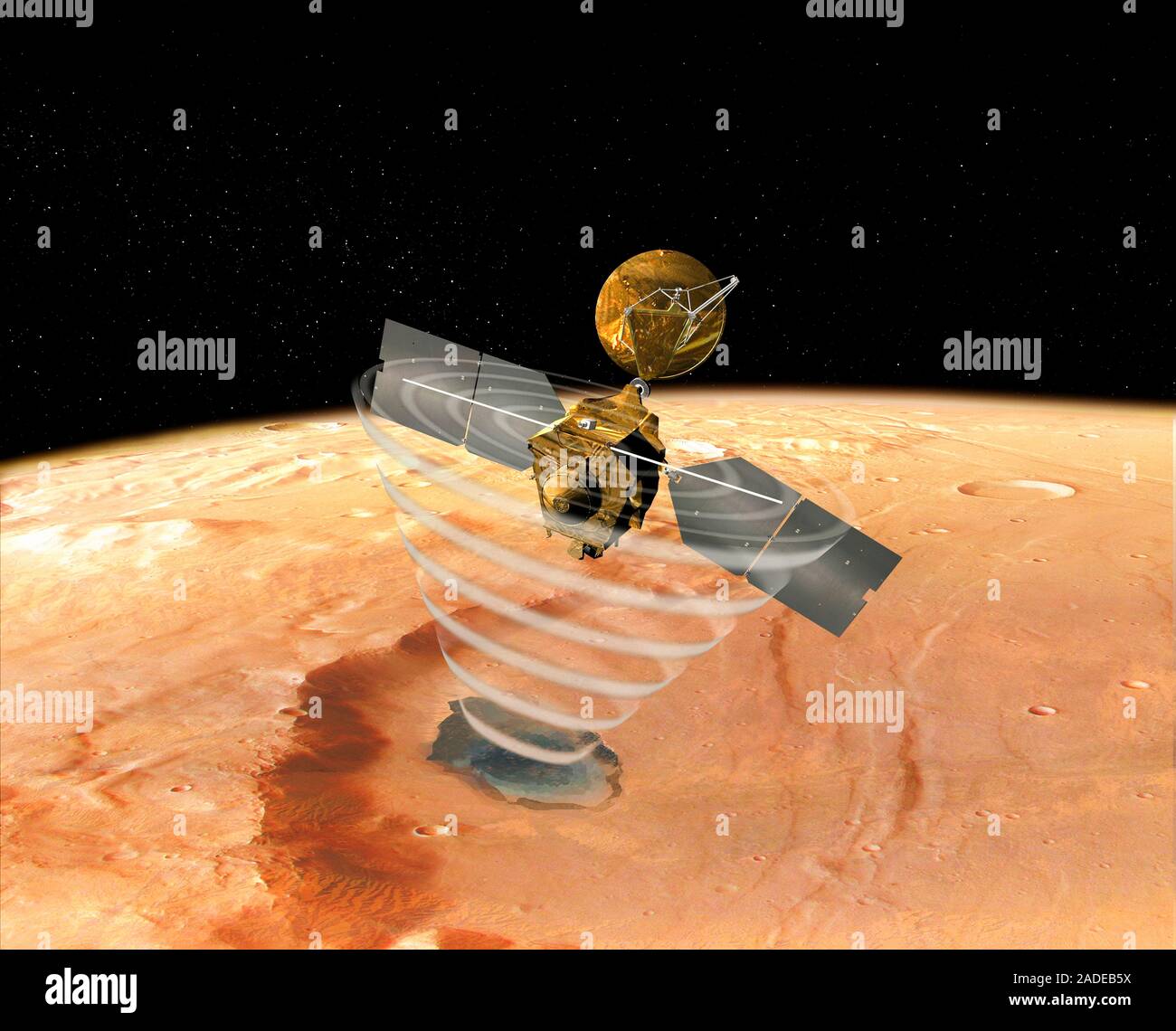 Mars Reconnaissance Orbiter (MRO) radar sensor, illustration. The MRO ...
