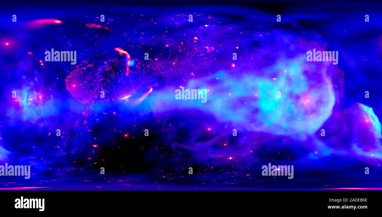 Milky Way galactic centre, supercomputer simulation. This image is from ...