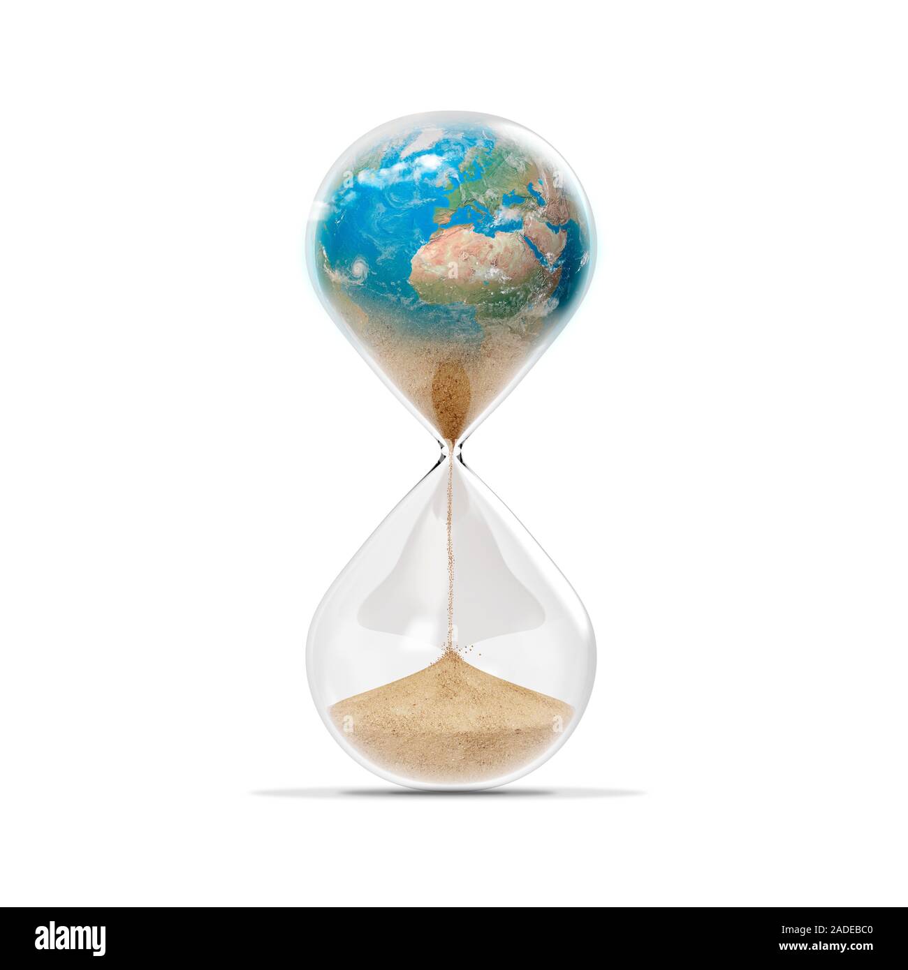 Time running out for the Earth. Conceptual image of the Earth in an ...