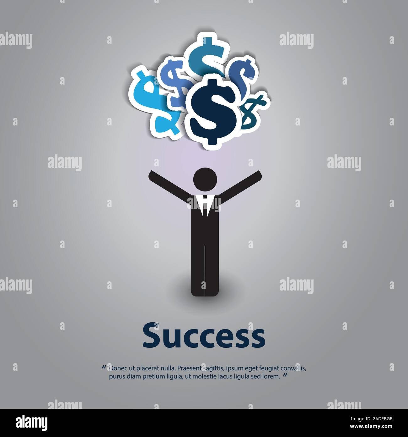 Financial Success Design Concept with Dollar Signs and Figure with ...
