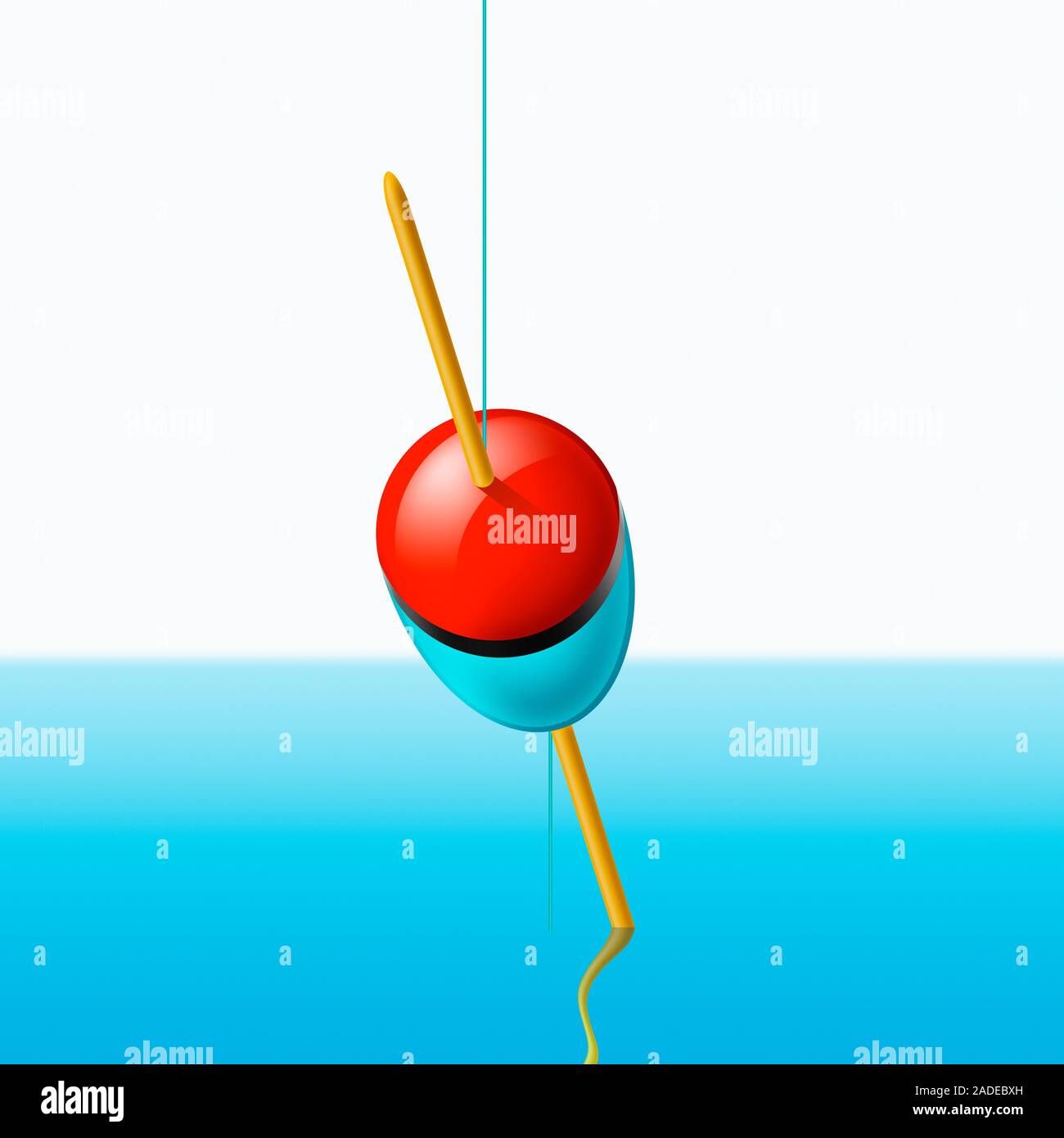 Fishing float being pulled from water, illustration Stock Photo - Alamy
