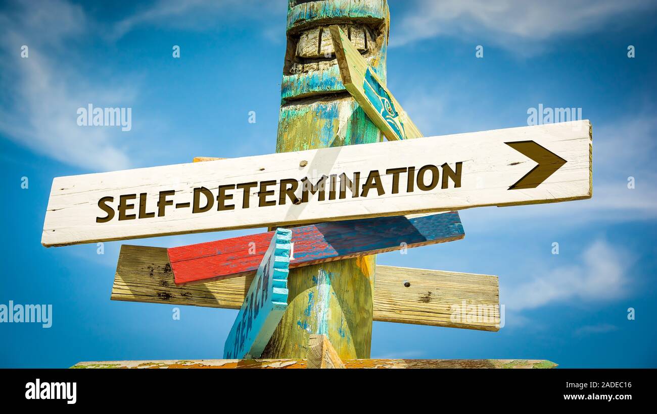 Street Sign the Direction Way to SELF-DETERMINATION Stock Photo - Alamy