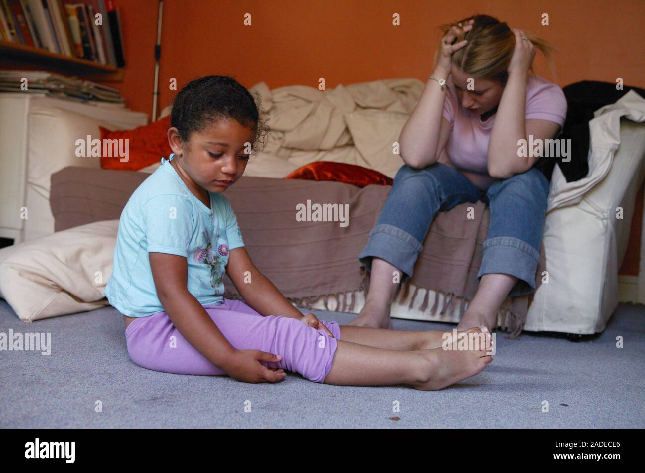 Drug addict mother in charge of child Stock Photo - Alamy