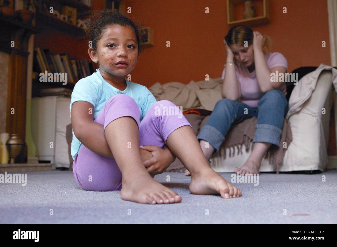Drug addict mother in charge of child Stock Photo - Alamy